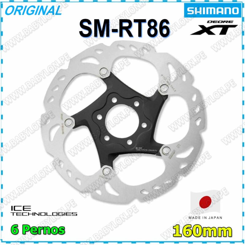 DISCO ROTOR SHIMANO DEORE XT SM-RT86 160MM (6-PERNOS) | EN CAJA ...
