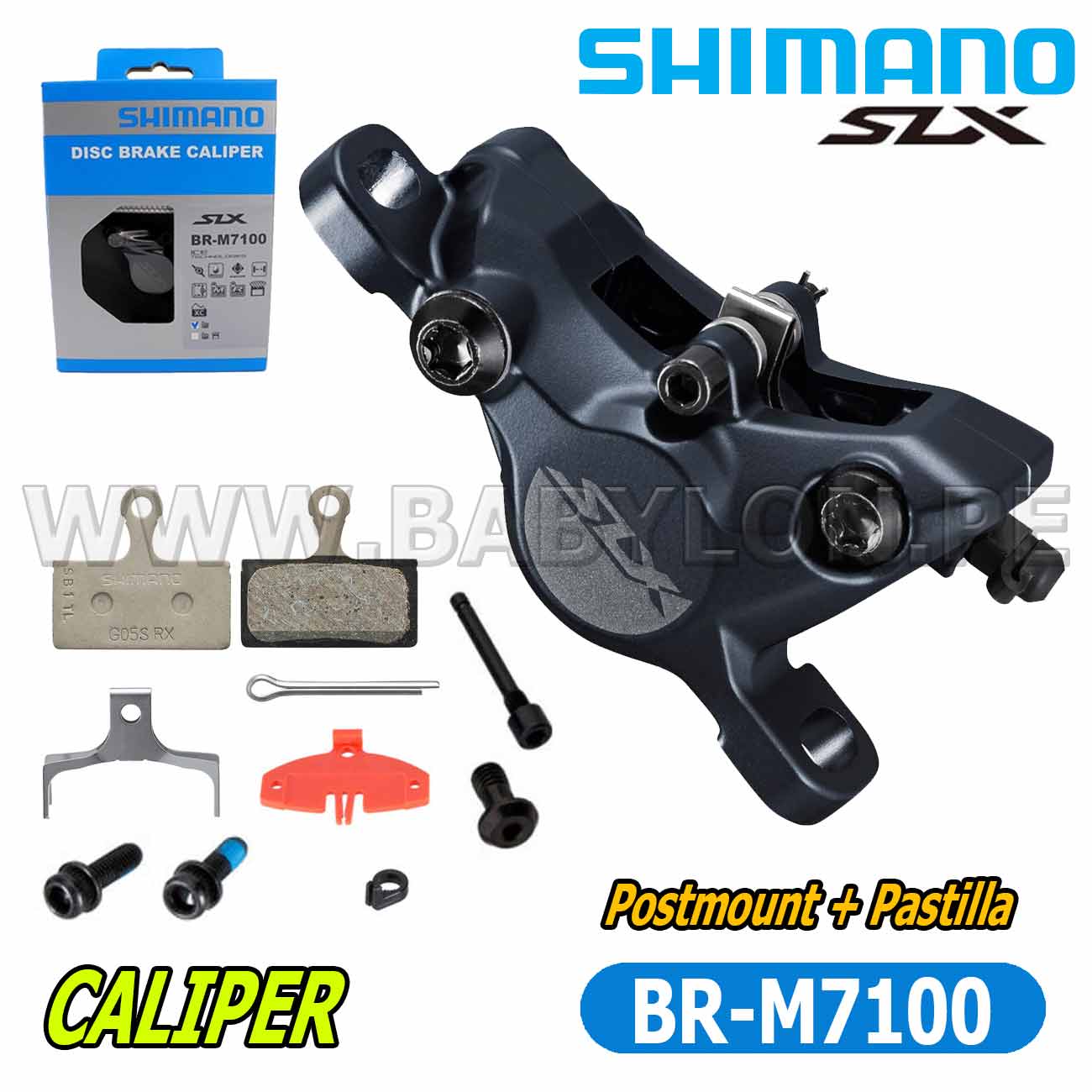 CALIPER SHIMANO SLX BR-M7100 XC 2 PISTON Ice-Tech + PASTILLA G05S (1und ...