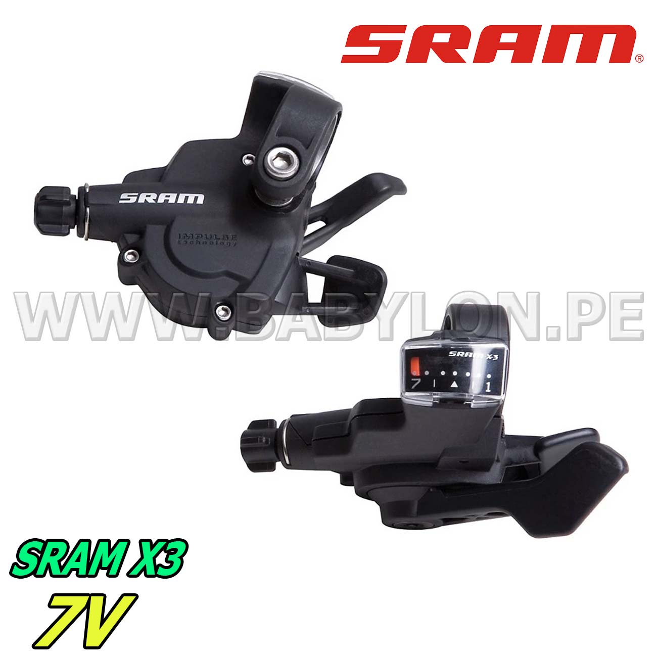 SHIFTER SRAM X3 TRIGGER SET 7 VELOCIDADES MTB | IND. PACK » Babylon Imports Bike Official