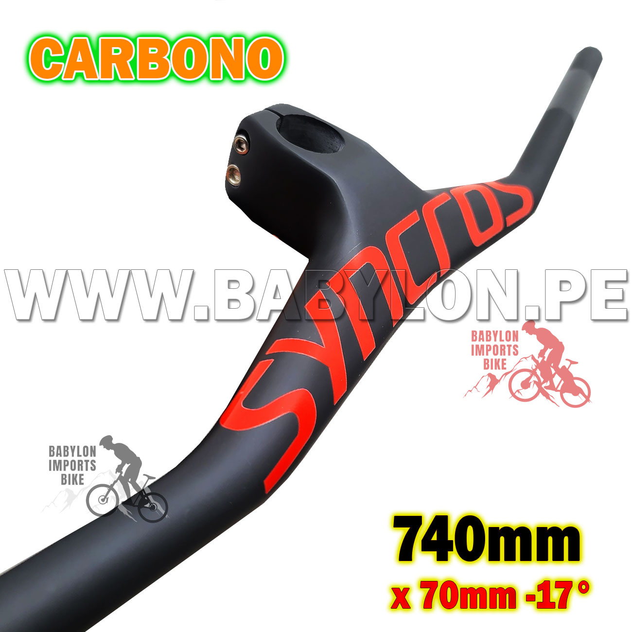 Manillar Integrado Syncrs Carbono Logo Red » Babylon Imports Bike Official