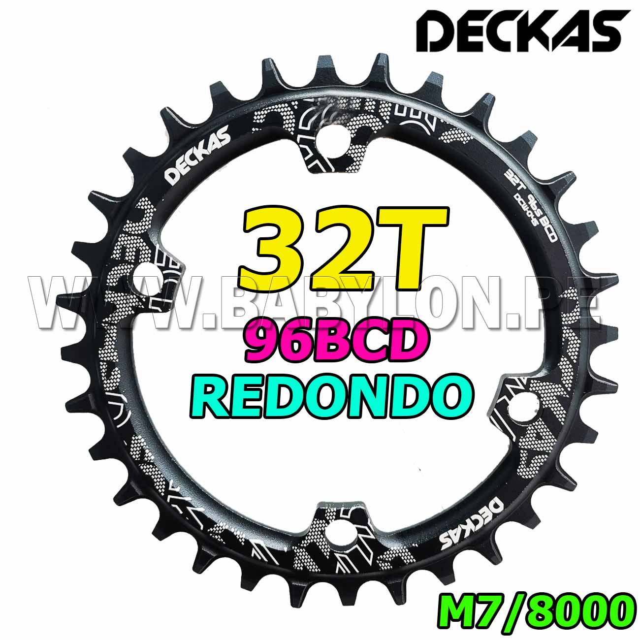 MONOPLATO DECKAS CNC 96BCD M8000 ASIMETRICO BLACK - 32T REDONDO » Babylon Imports Bike Official